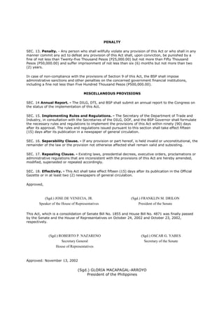 BMBE Law, IRR and Forms | PDF