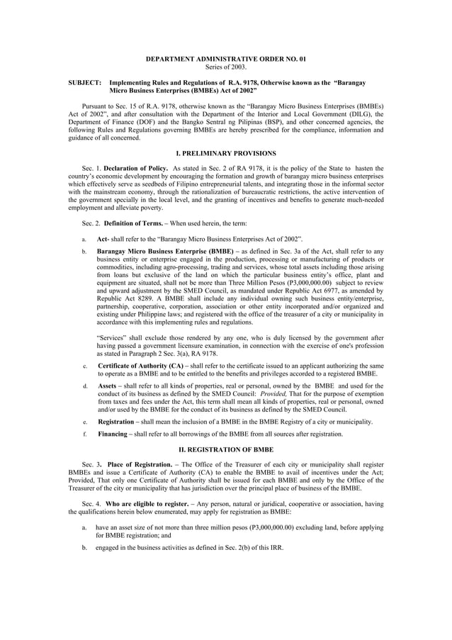 BMBE Law, IRR and Forms | PDF | Personal Taxes | Personal Finance