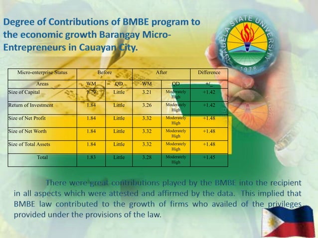 Barangay Micro Business Enterprise Act of 2002 (RA 9178): An assessment ...
