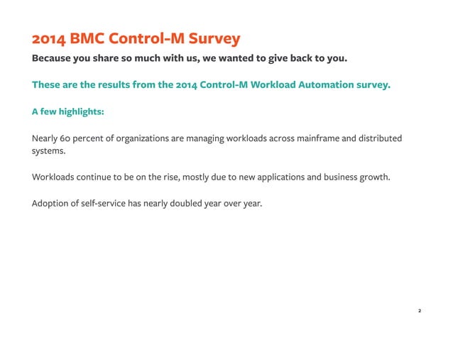 Bmc Workload Automation 2014 Survey Ppt