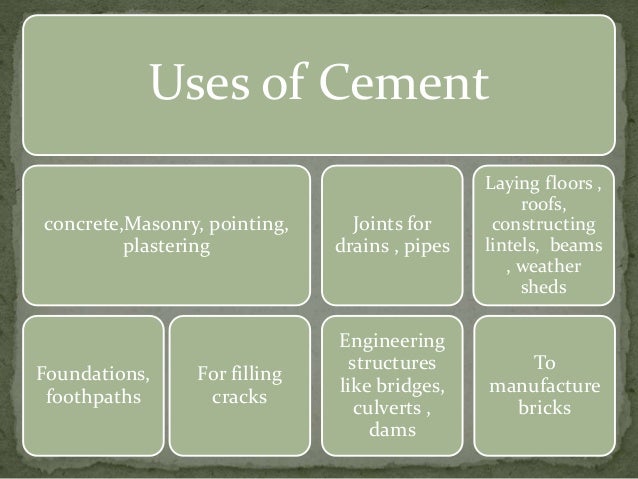 Building materials cement