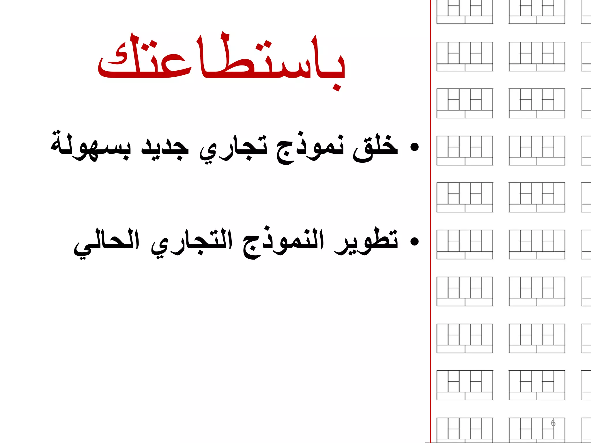 Business Model Canvas In Arabic - إبتكار نموذج العمل التجاري | PDF