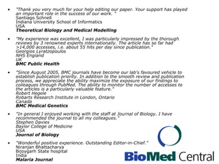 BioMed Central , an editorial perspective | PPT