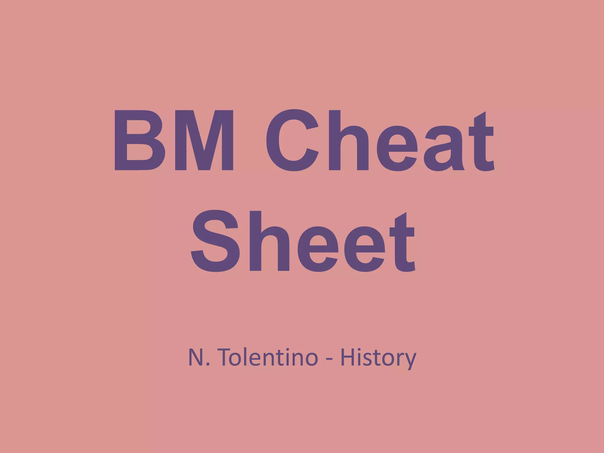 BM cheat sheet | PPTX