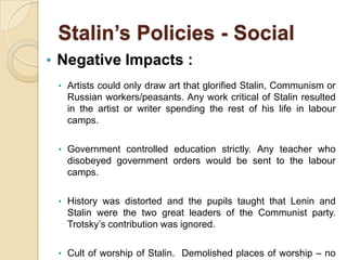 Bmc hist unit 2_authoritarian_regimes_stalin&policies_slideshare | PPT