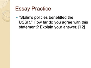 Bmc hist unit 2_authoritarian_regimes_stalin&policies_slideshare | PPT