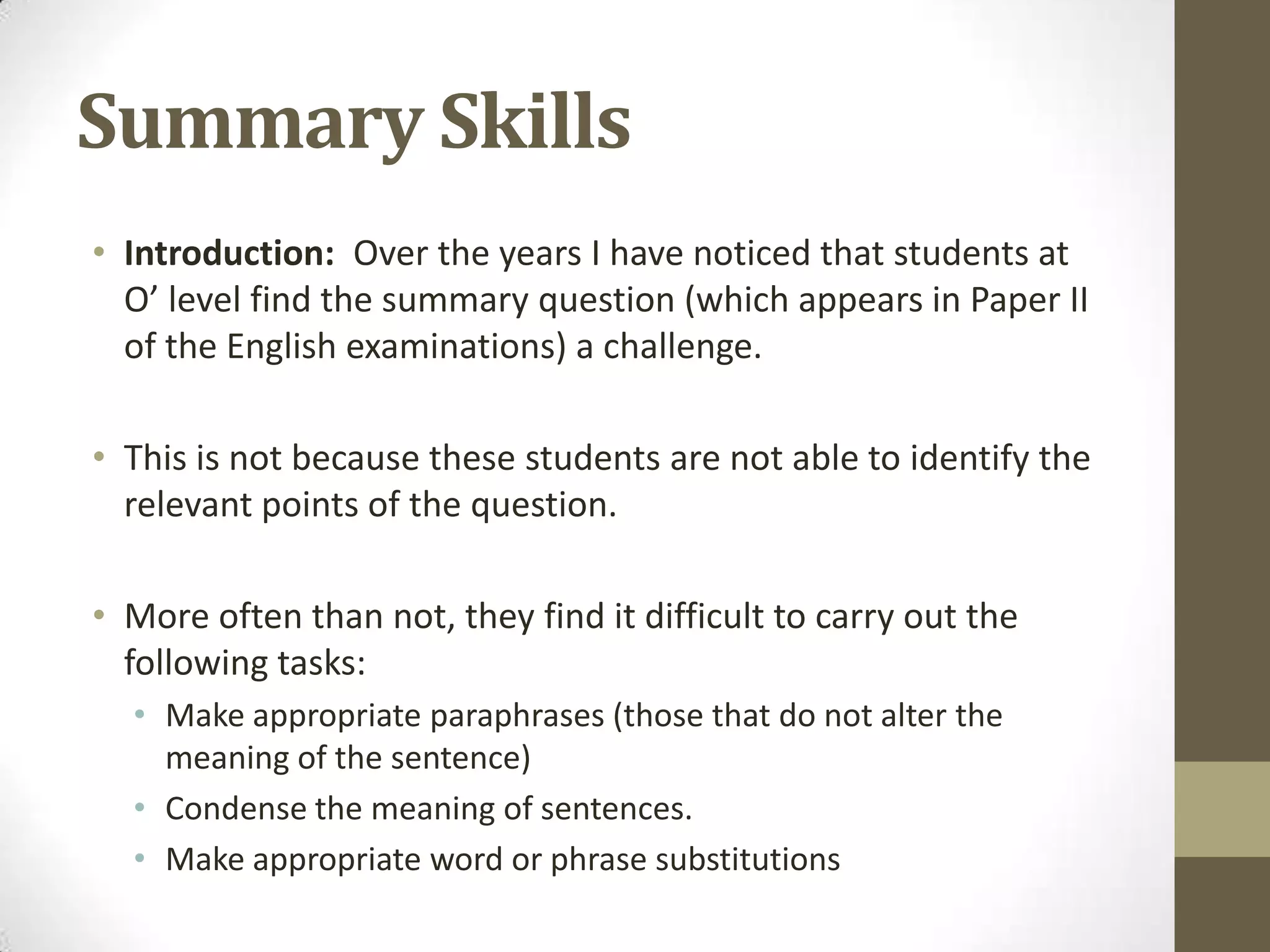 Bmc o&n english_comprehension(summary)_writing tools_slideshare | PPTX