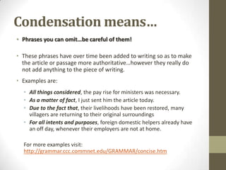 Bmc o&n english_comprehension(summary)_writing tools_slideshare | PPTX