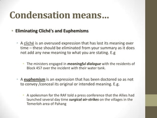 Bmc o&n english_comprehension(summary)_writing tools_slideshare | PPTX