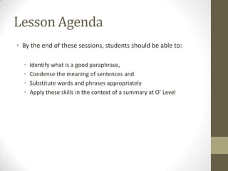 Bmc o&n english_comprehension(summary)_writing tools_slideshare | PPTX