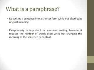 Bmc o&n english_comprehension(summary)_writing tools_slideshare | PPTX