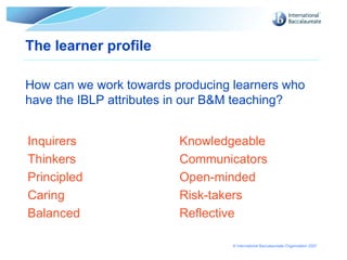 B&M Course Overview | PDF | Educational Assessment | Education