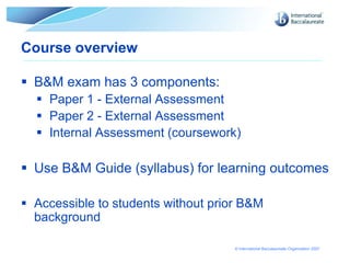 B&M Course Overview | PDF | Educational Assessment | Education