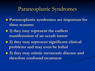 NEOPLASIA: Clinical Features of Tumors & Para-neoplastic syndromes | PPT
