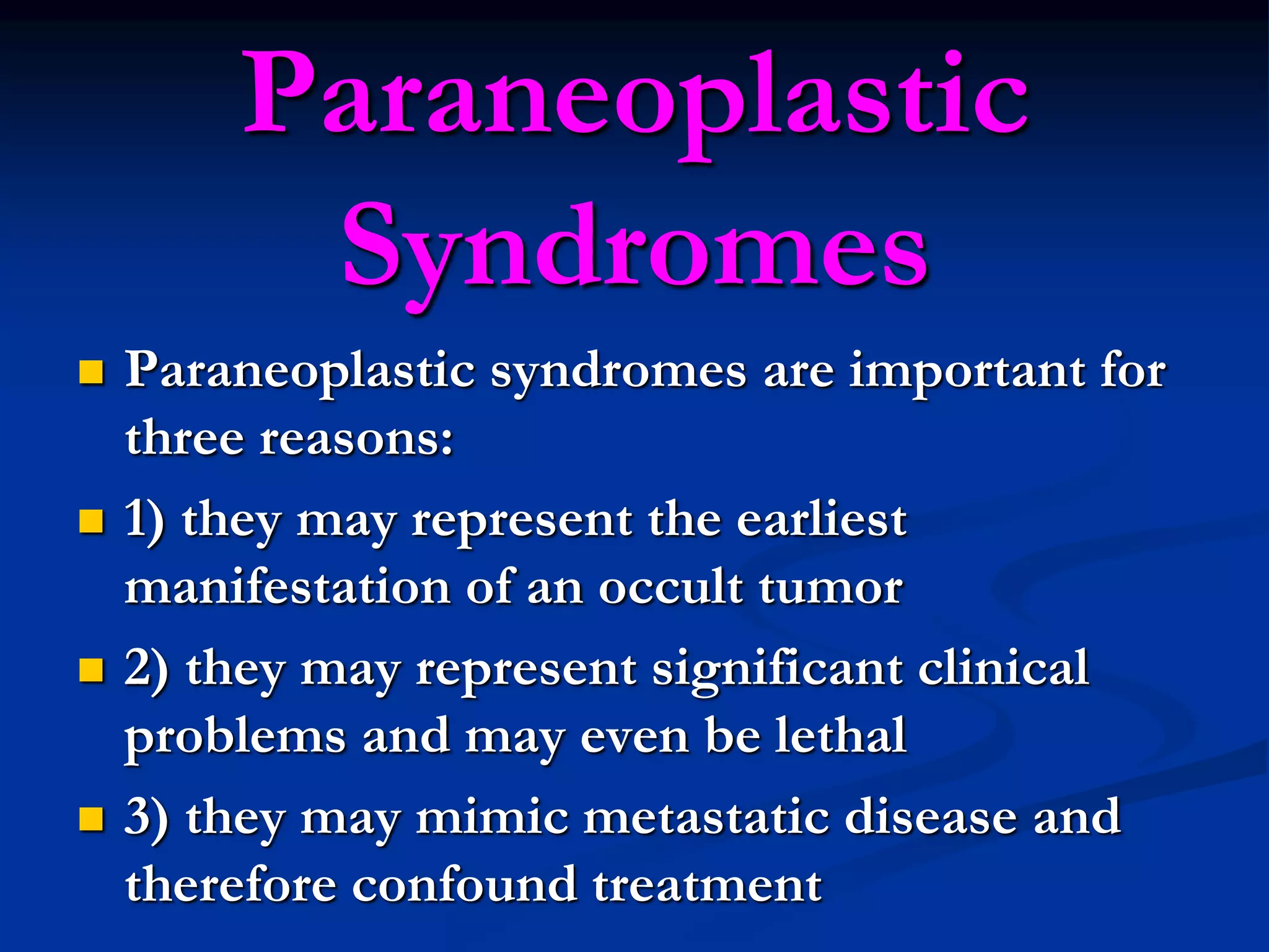 Paraneoplastic Syndromes | PPT