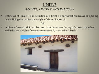 Building materials and construction Technology(Lintels and Arches) | PPT