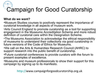 Introducing the Campaign for Good Curatorship | PPT