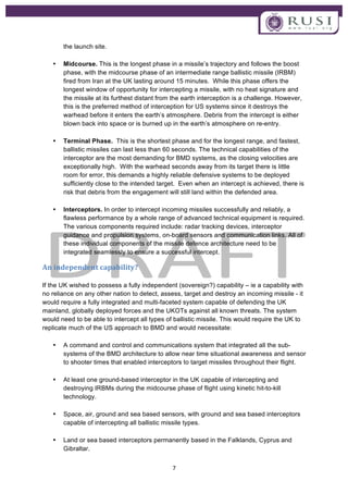 Draft - UK Ballistic Missile Defence: Drivers and Options | PDF