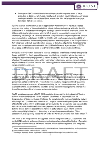 Draft - UK Ballistic Missile Defence: Drivers and Options | PDF