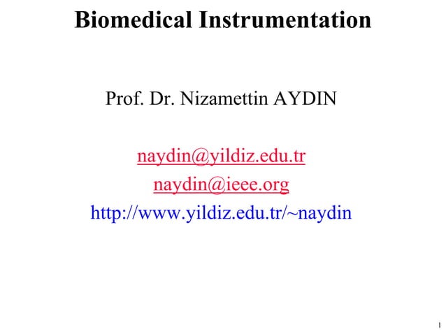 Introduction to Biomedical Engineering and Instruments | PPT