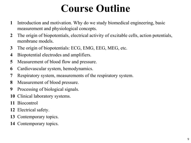 Introduction to Biomedical Engineering and Instruments | PPT