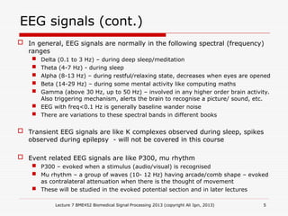 basics of Biomedical Signal Processing in EEG | PPT