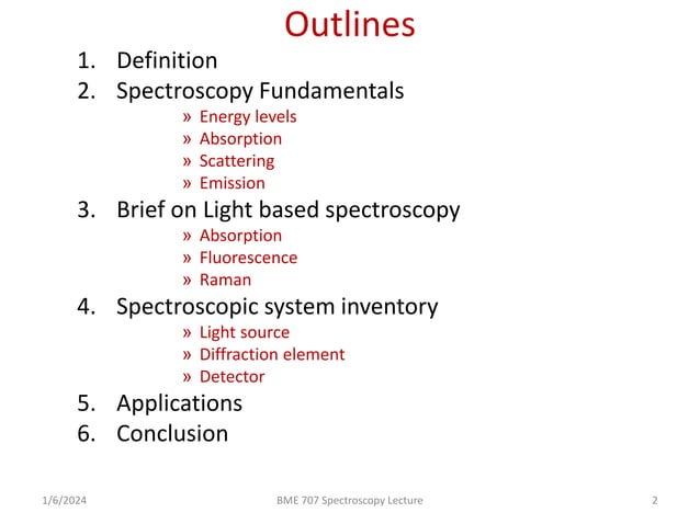 Introduction to Spectroscopy Science Lecture | PPTX | Chemistry | Science