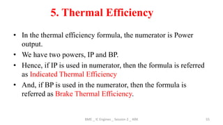 BME _ IC Engines_ Session 2 _ 2S Petrol and Diesel Engines + Formulae ...