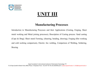Basic Mechanical Engineering | Manufacturing Processes | PDF