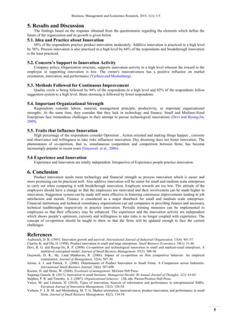 Innovation Practices of Small and Medium Scale Enterprises in Madurai ...