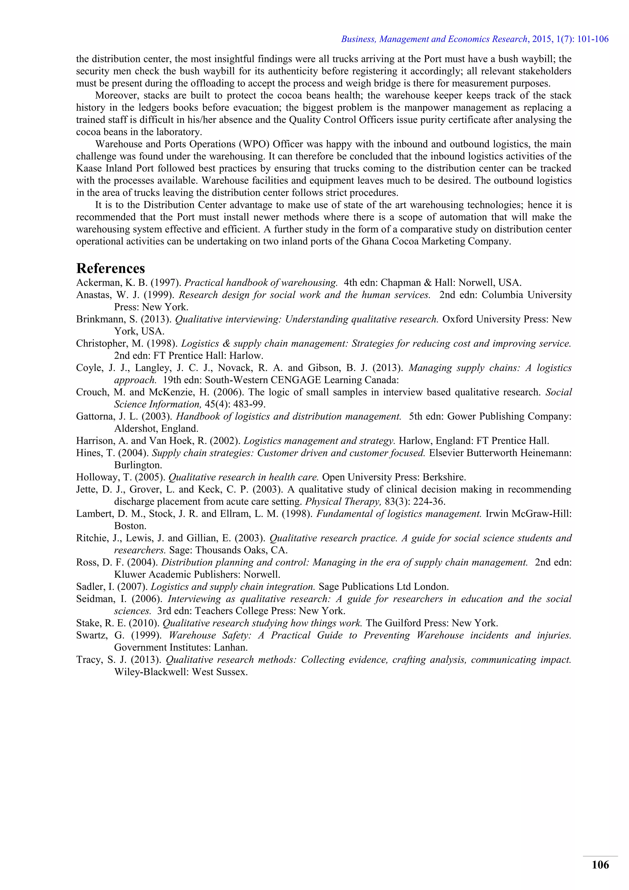 A Qualitative Study Investigating the Operational Activities of a ...