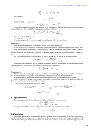 Recreation Specialization, Personal Input and Service Level | PDF