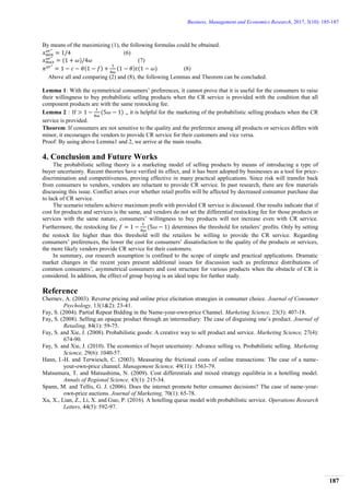 Probabilistic Selling Strategy with Customer Return Policy | PDF