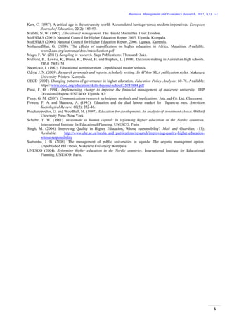 Institutional Autonomy and Governance vis-à-vis the Management of Massification: A Case of ...