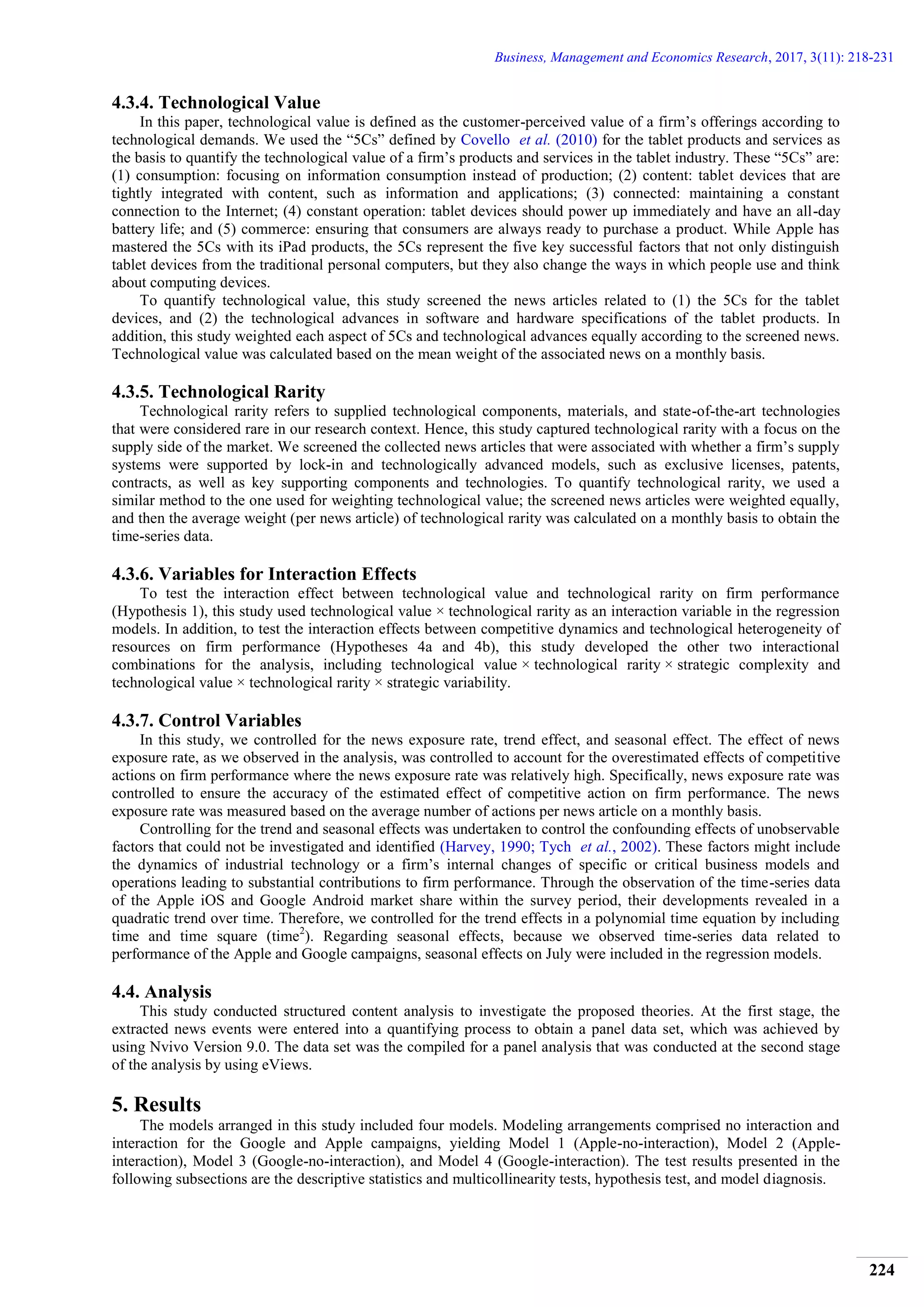 Interaction Model of Superior Performance Based On Technological ...