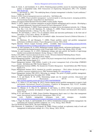 Project Portfolio Management Practices in Nigeria’s Construction Industry | PDF