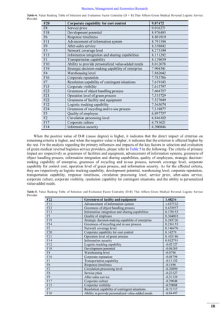 Green Medical Reserve Logistics Provider Selection Using DEMATEL Method | PDF