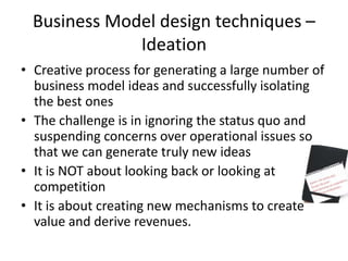 Design Techniques for Business Model Generator | PPT