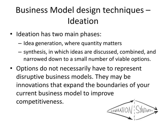 Design Techniques for Business Model Generator | PPT