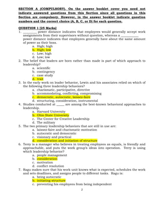 Bmg 381 exam paper 2019 | PDF