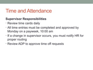 Supervisor Training Covering Basic Requirements | PPTX