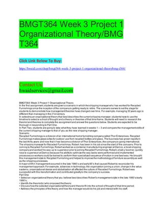 Bmgt364 week 3 project 1 organizational theory bmg t364 | PDF