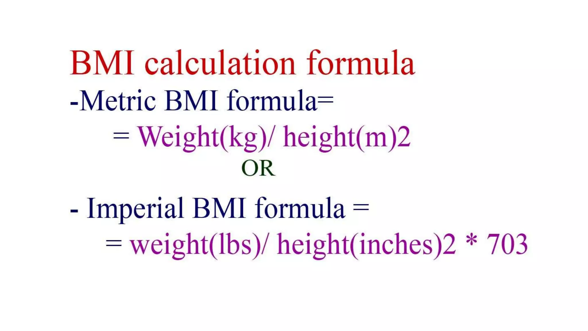 Body Mass Index (BMI). | PPTX