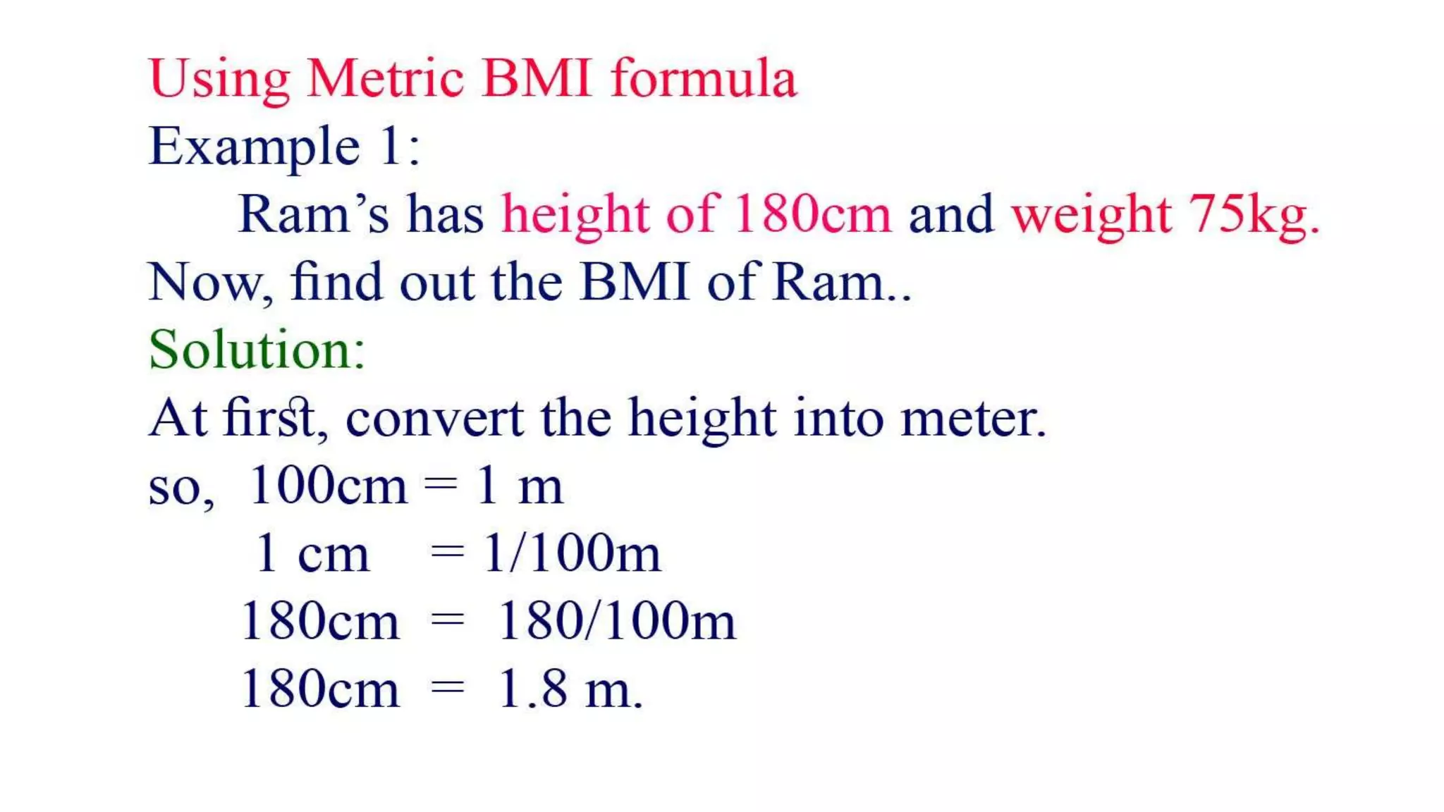 Body Mass Index (BMI). | PPTX