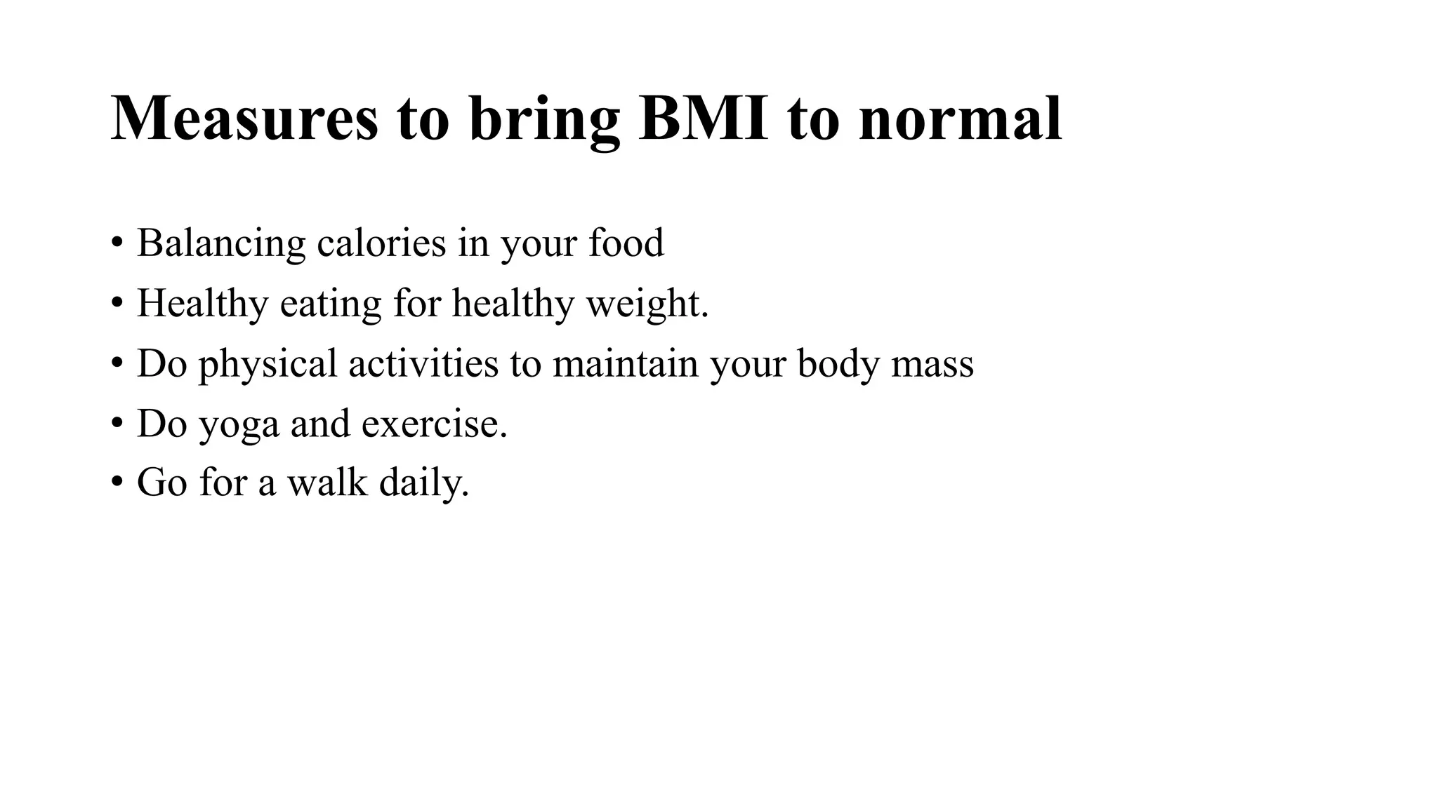 Body Mass Index (BMI). | PPTX