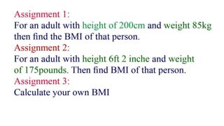Body Mass Index (BMI). | PPTX