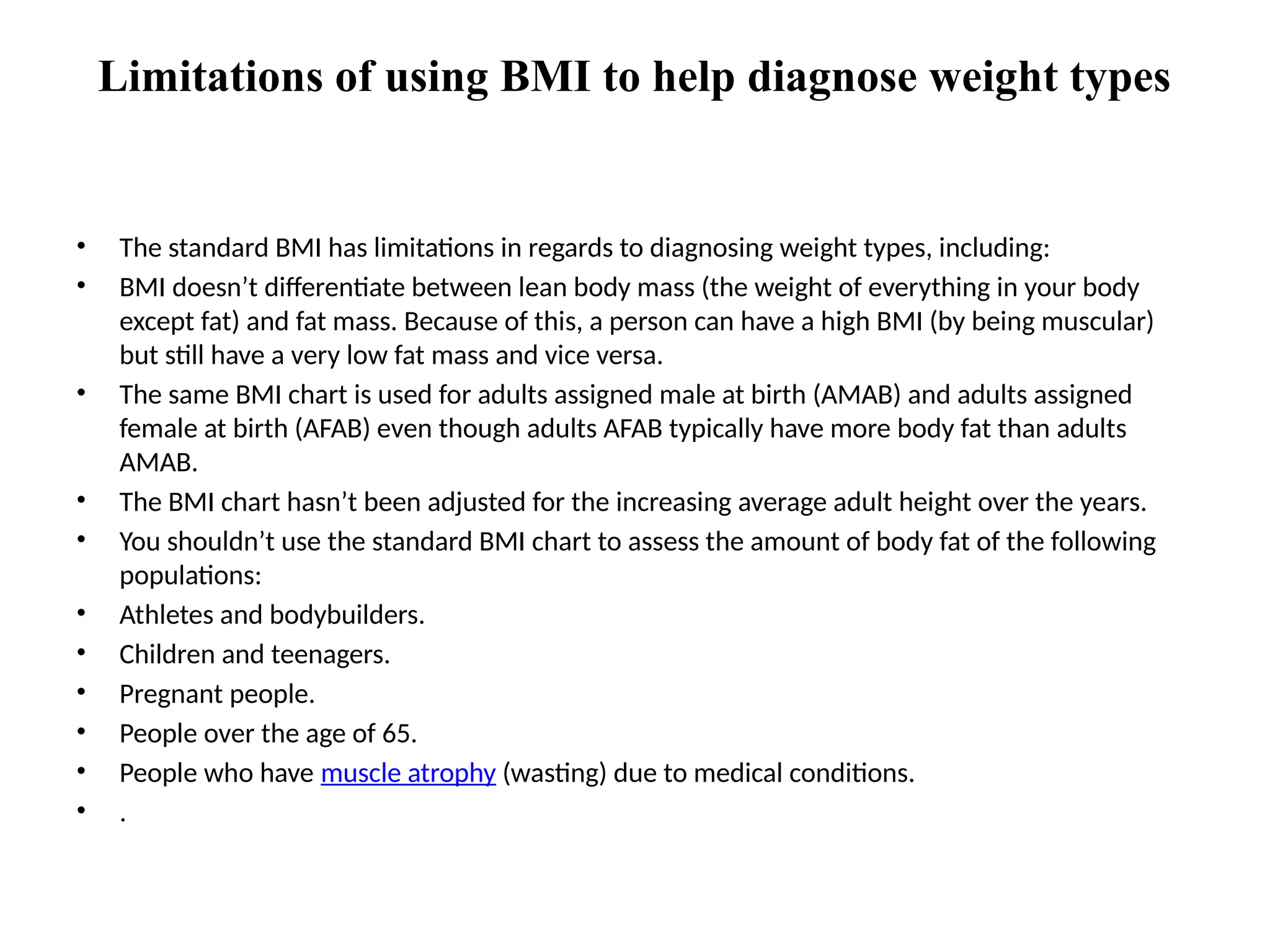 Body mass index, limitations, clinical significance . | PPTX