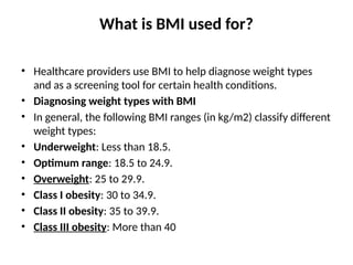 Body mass index, limitations, clinical significance . | PPTX