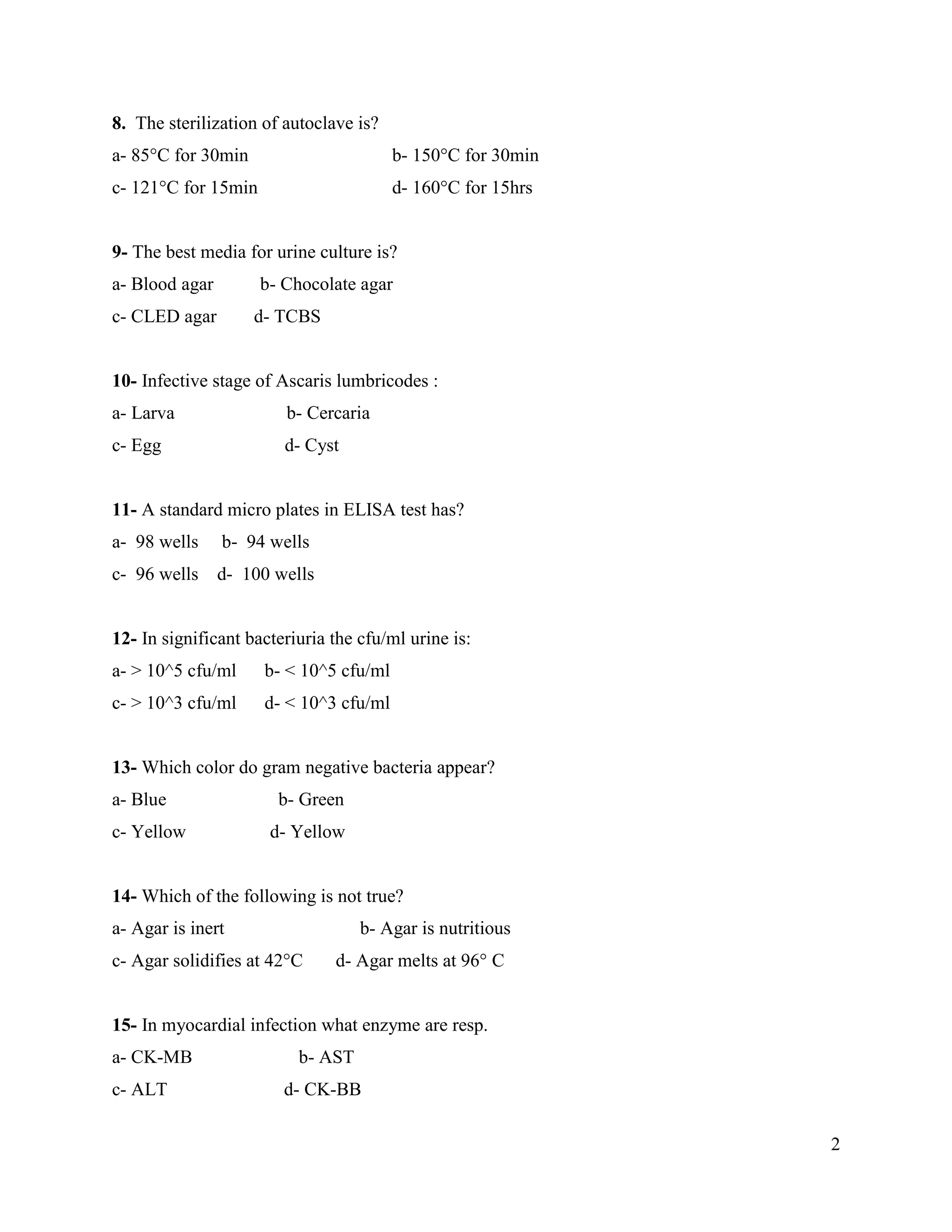 MCQ Medical lab technology | PDF