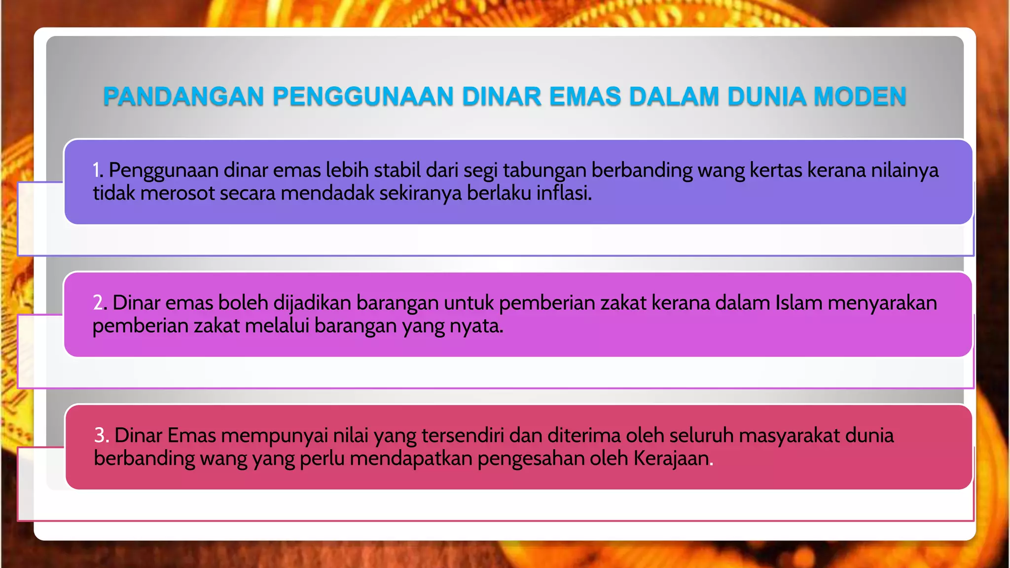 LMCP1552 PEMBANGUNAN MAPAN DALAM ISLAM MODUL 5: DINAR EMAS | PPT